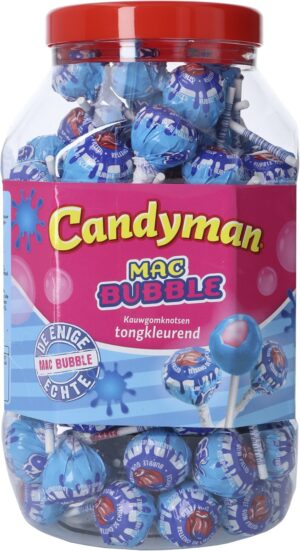Candyman Mac Bubble Tongue Coloring Lolli Pop Chewing Gum (100 pcs ...